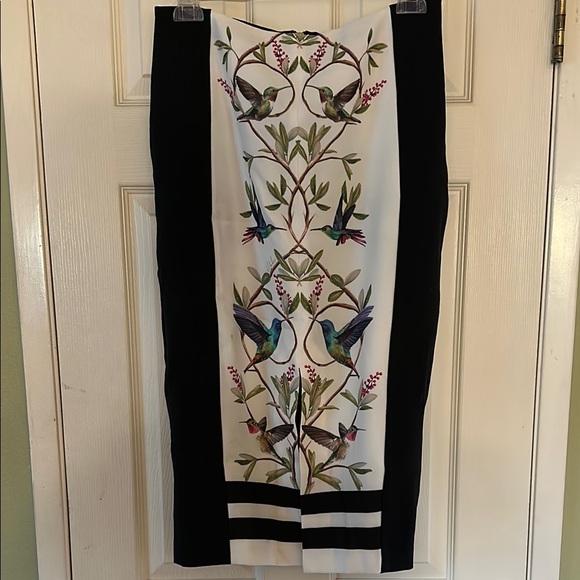 Ted Baker London | Skirts | Floral Hummingbird Print Skirt Black And ...